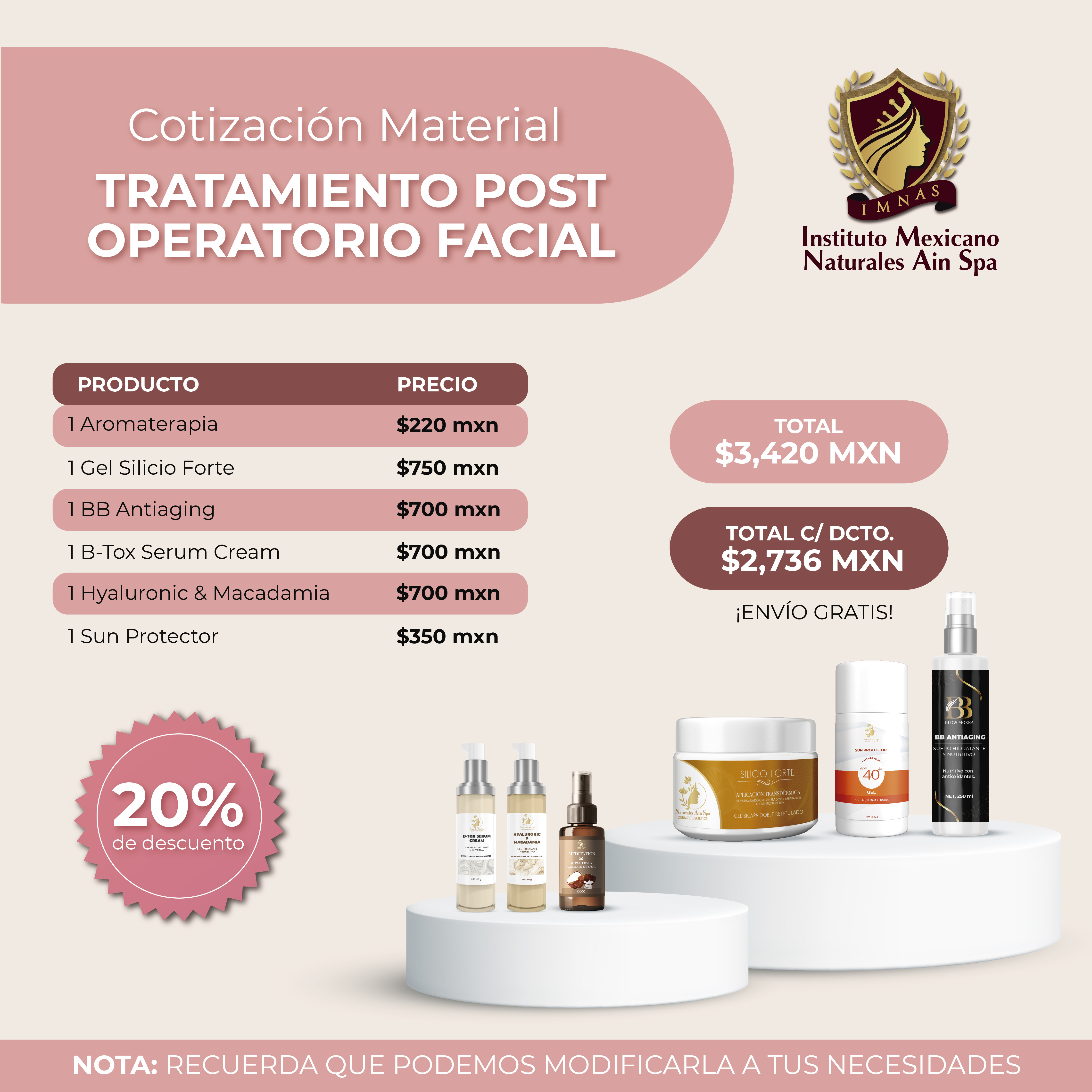 Tratamiento Post-Operatorio Facial - Imnas Mexico
